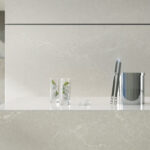 Modern kitchen with Island in Caesarstone 5110 Alpine Mist - Caesarstone